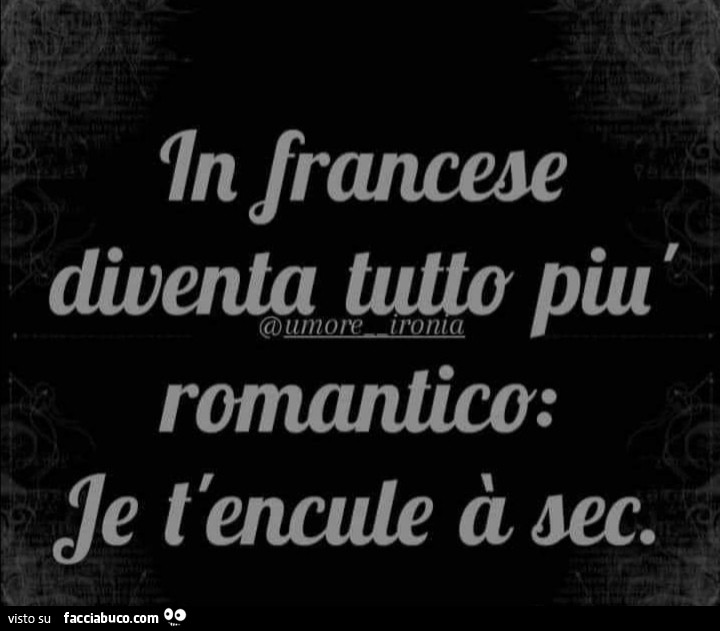 In francese diventa tutto più romantico je t'encule à sec - Facciabuco.com